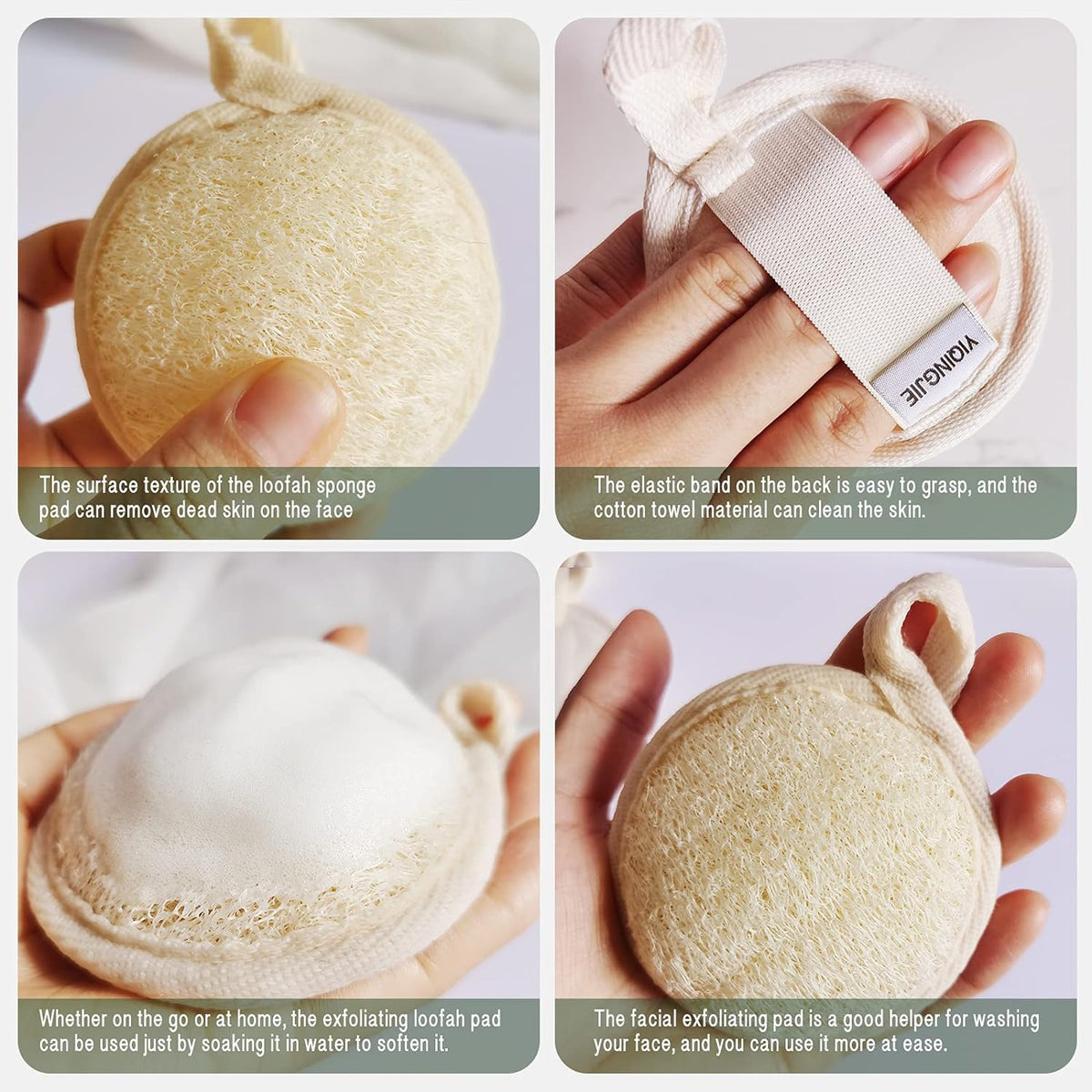 Face Exfoliating Loofah Pad Scrubber, Manual Facial Cleansing and Make ...