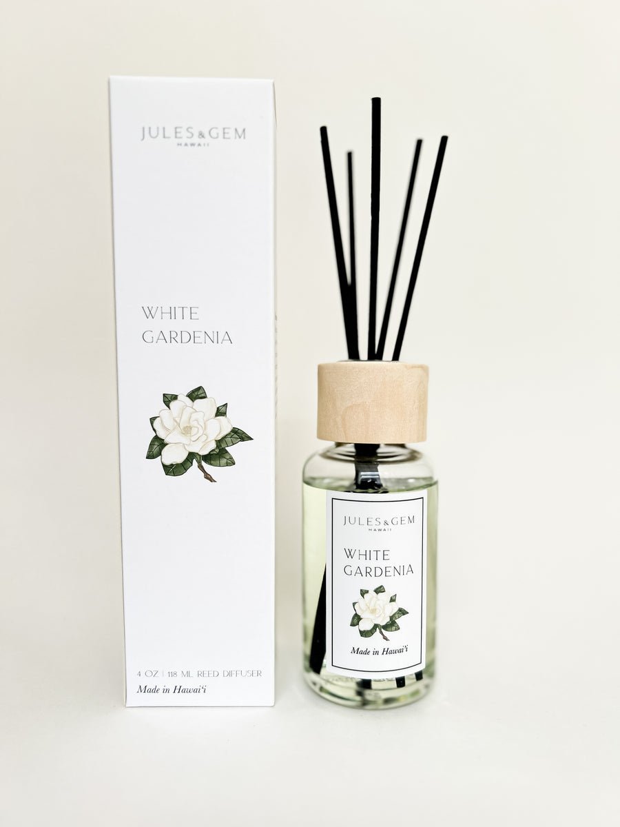 White Gardenia Reed Diffuser – Jules & Gem Hawaii