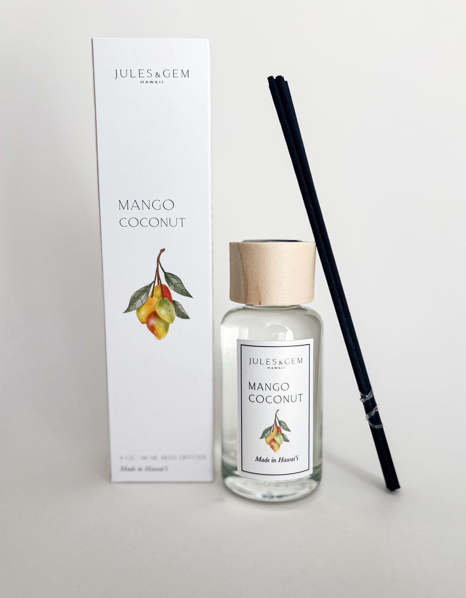 Mango Coconut 4 oz Reed Diffuser – Jules & Gem Hawaii